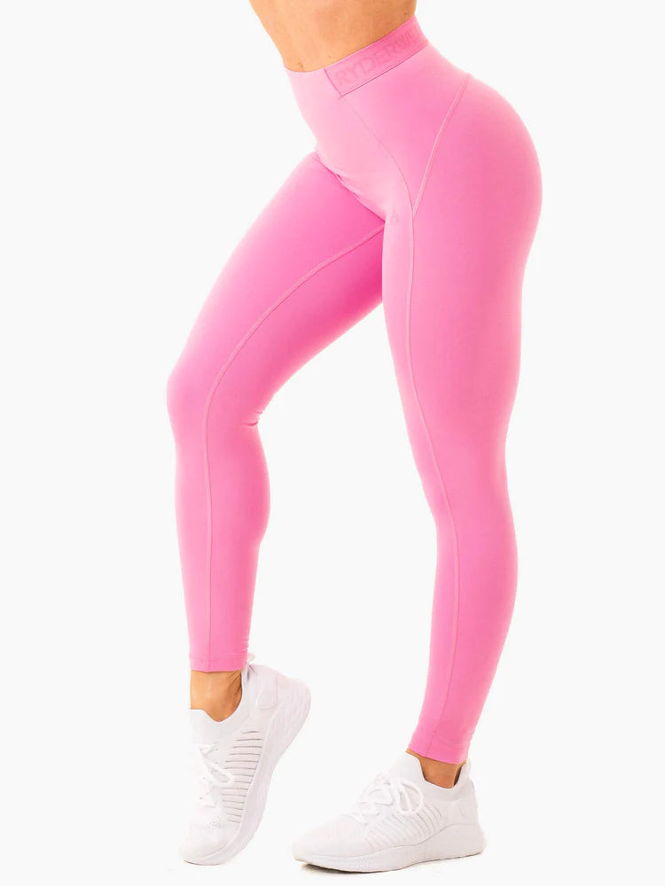 LEVEL UP HIGH WAISTED SCRUNCH LEGGINGS- PINK – Empower Lifestyle